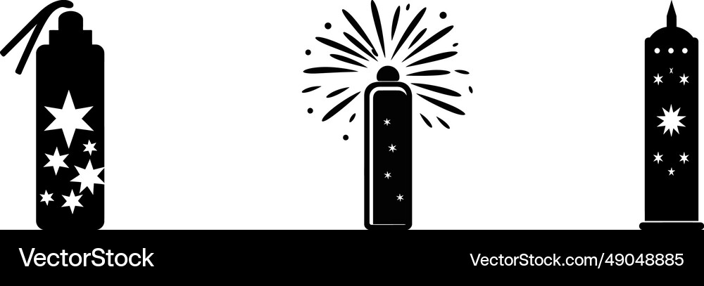 Explosive energy icons of firecrackers Royalty Free Vector