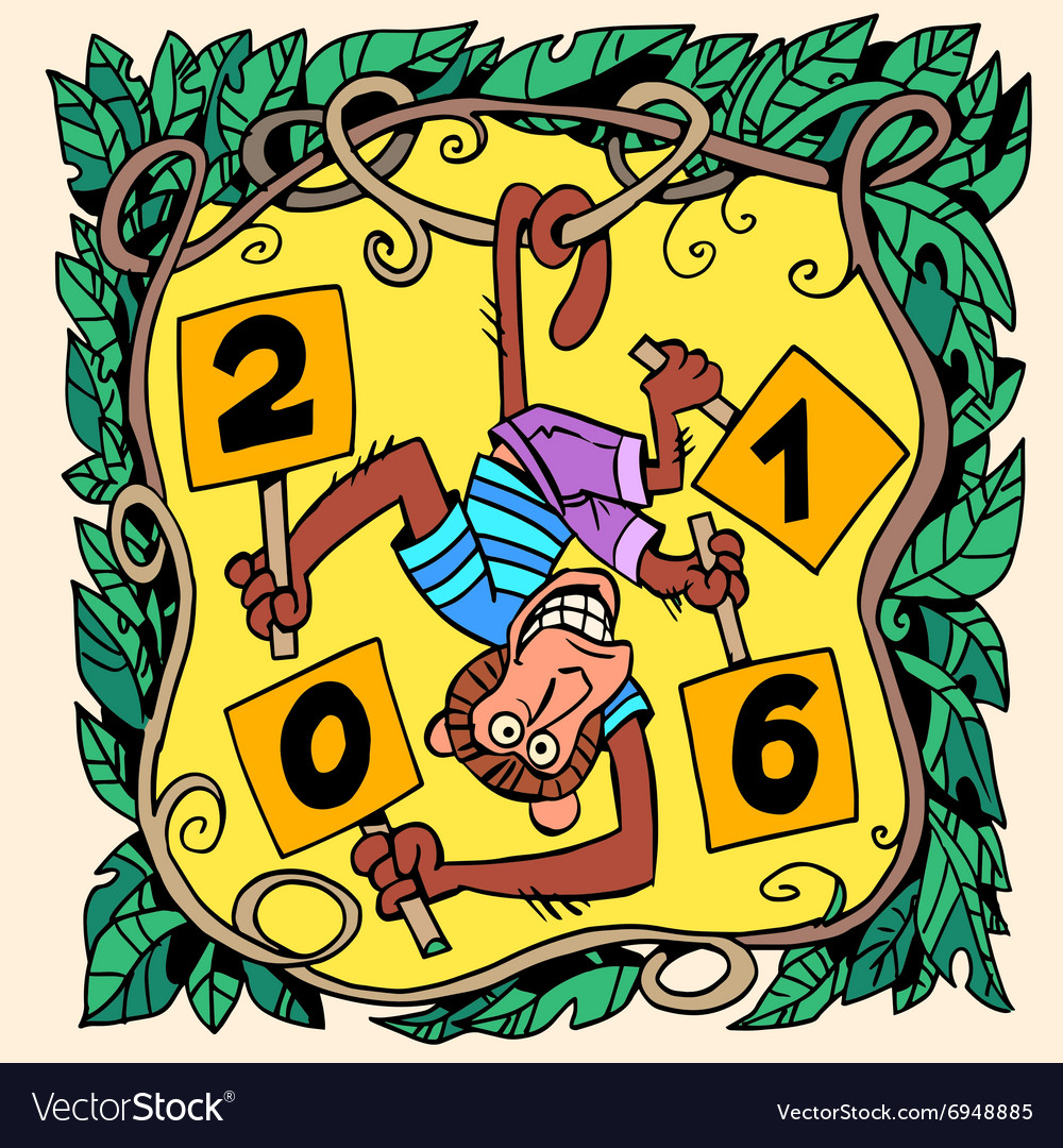 Monkey new year 2016 Royalty Free Vector Image