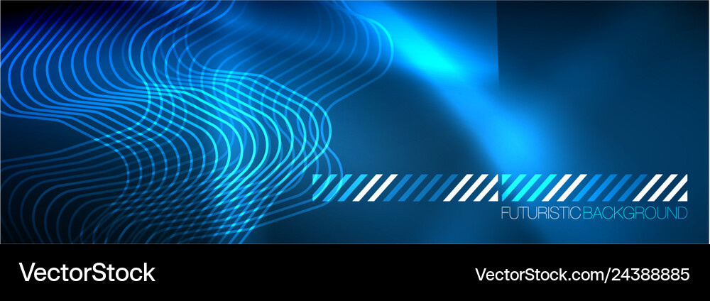 Neon glowing techno lines hi-tech futuristic Vector Image