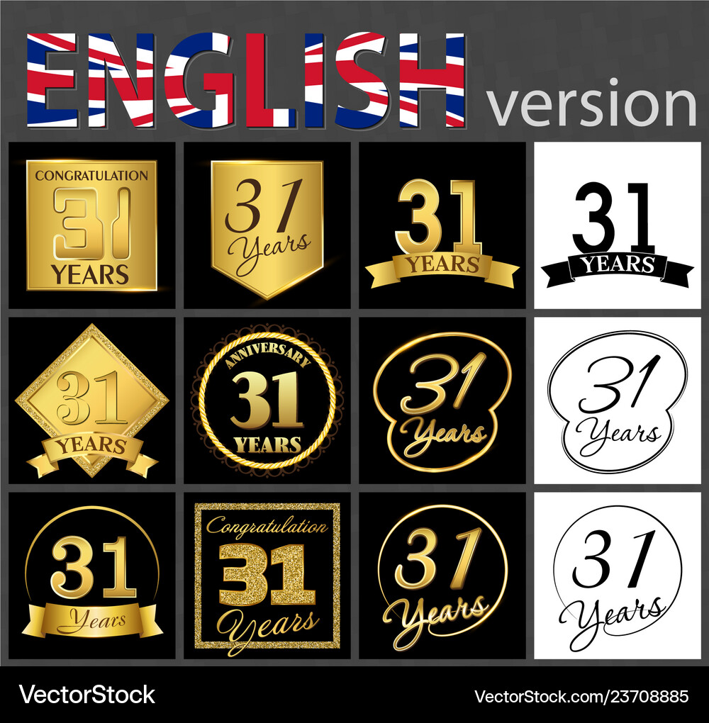 Set of number 31 templates Royalty Free Vector Image