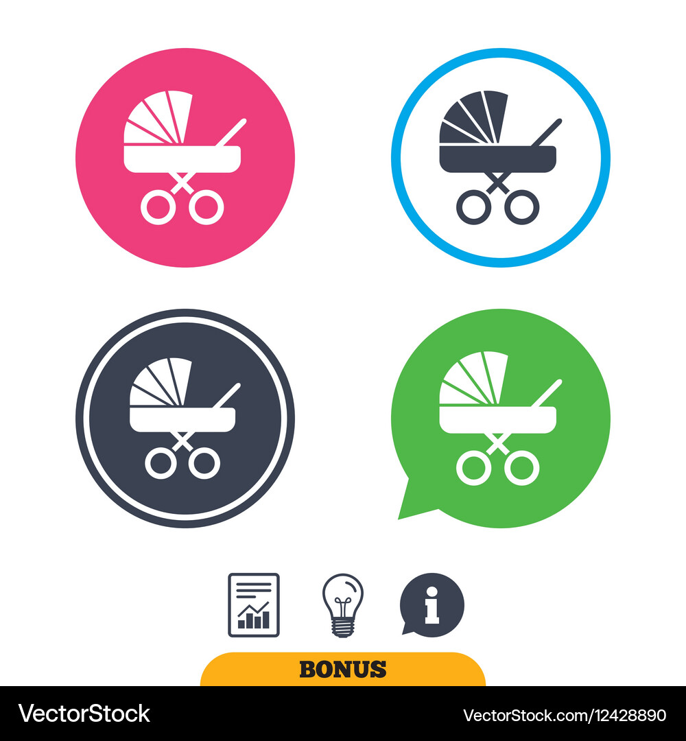 Baby pram stroller sign icon buggy symbol Vector Image