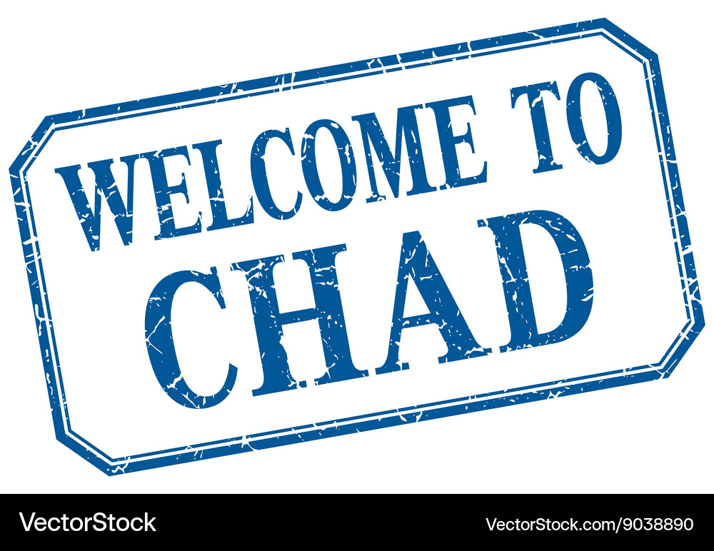 Chad - welcome blue vintage isolated label Vector Image