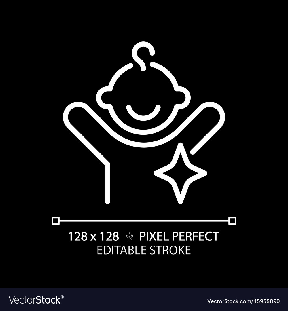 Child archetype pixel perfect white linear icon Vector Image Child archetype pixel perfect white linear icon Vector Image