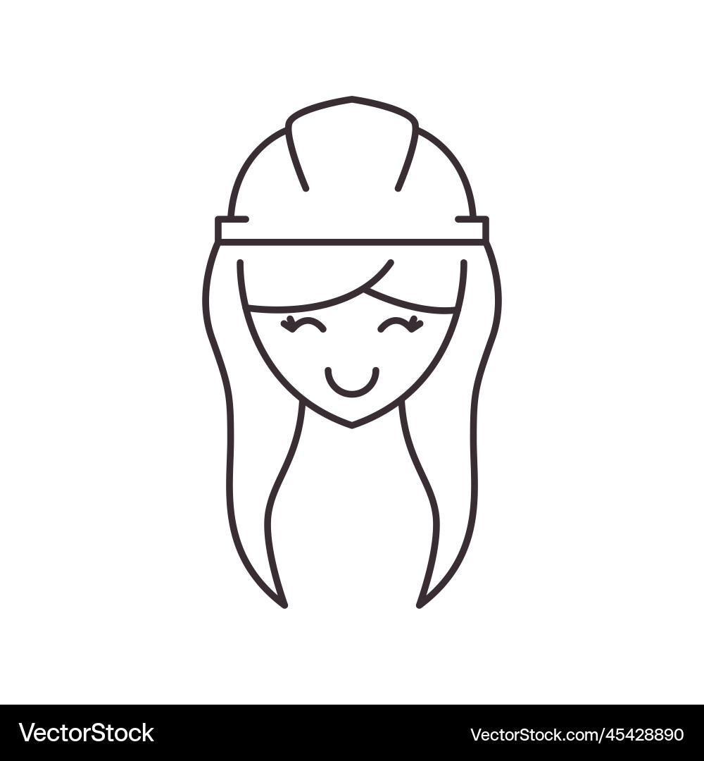 Contractor girl icon logo Royalty Free Vector Image