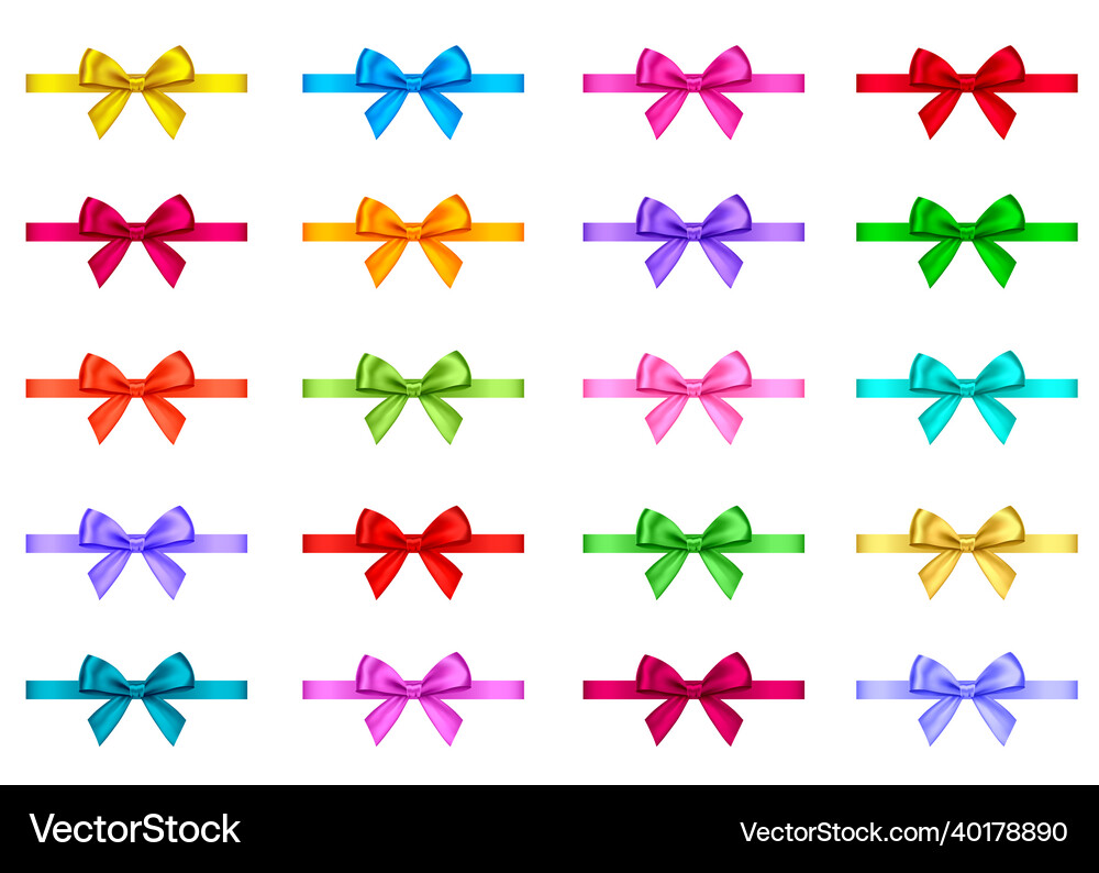 Decorative gift ribbon and bow isolated on white Vector Image