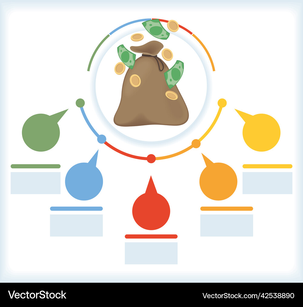 Dollars money bag infographic – Royalty-Free Vector | VectorStock
