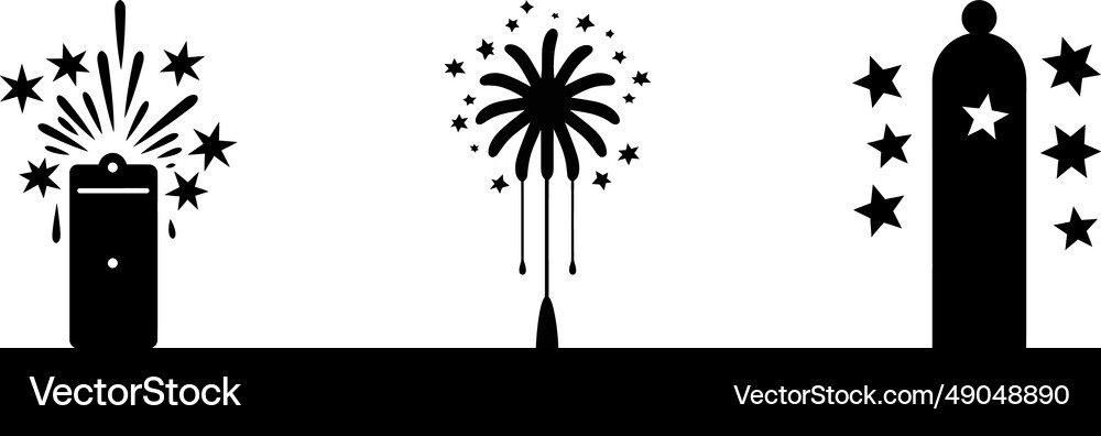 Dynamic celebrations icons of firecrackers Vector Image