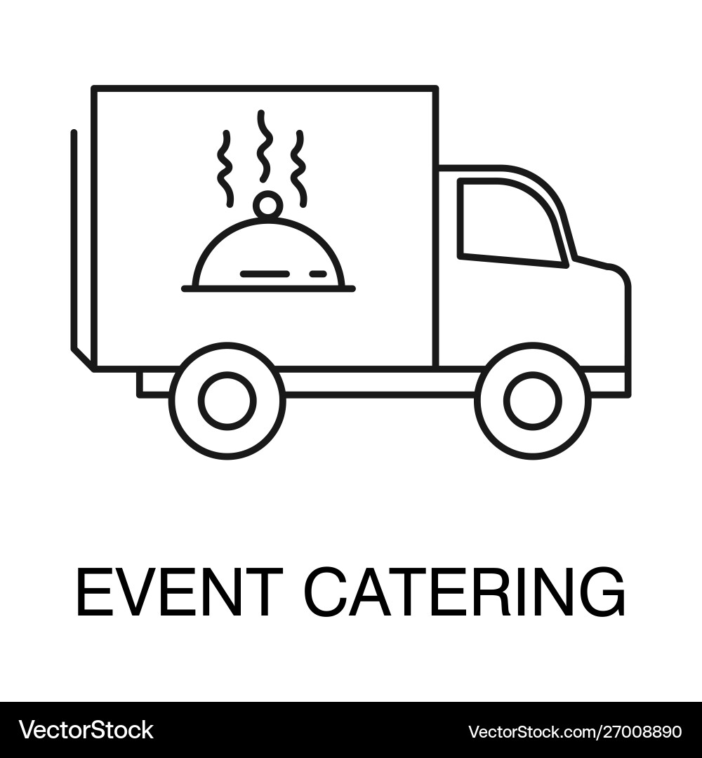 Event catering isolated outline icon logo Vector Image