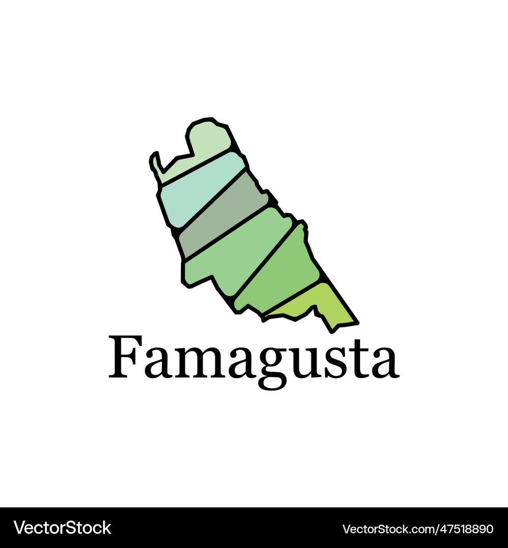 Famagusta map state and district map of Royalty Free Vector