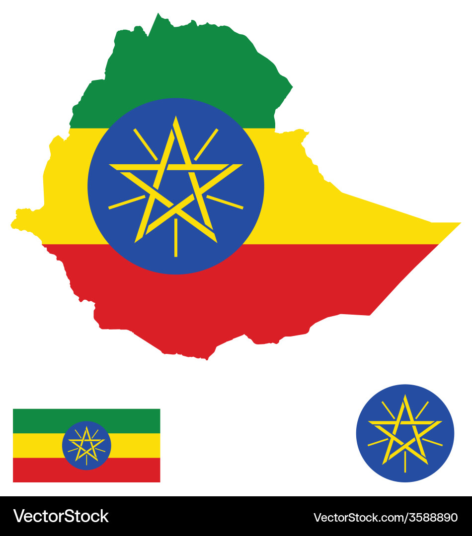 Federal democratic republic ethiopia flag Vector Image