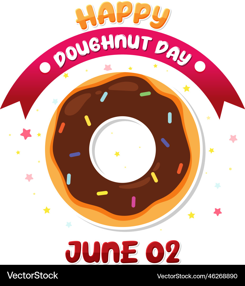 Happy doughnut day in june logo Royalty Free Vector Image