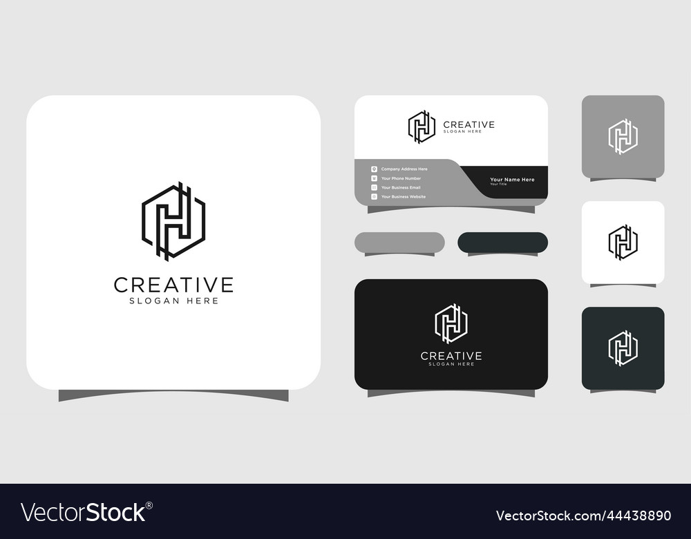 Initial letter h logo line style design Royalty Free Vector