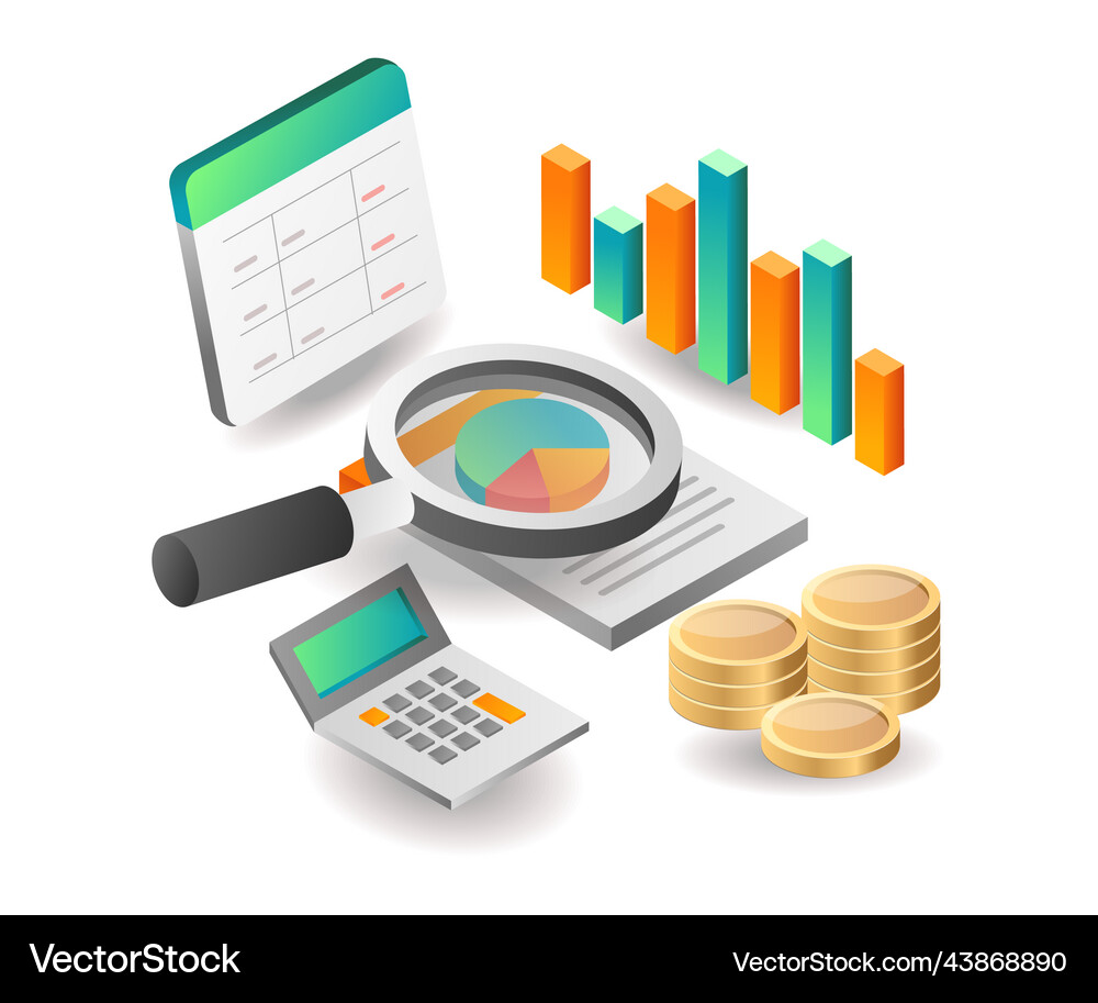 Isometric concept maturity income business Vector Image