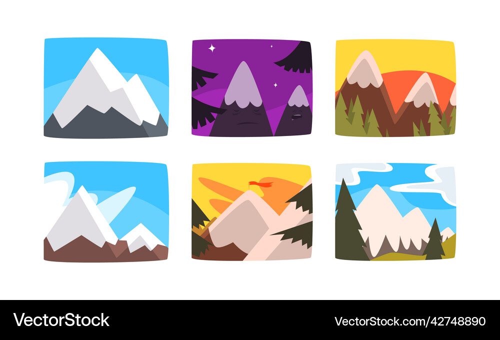 Mountain peak and summit picture view with sky Vector Image