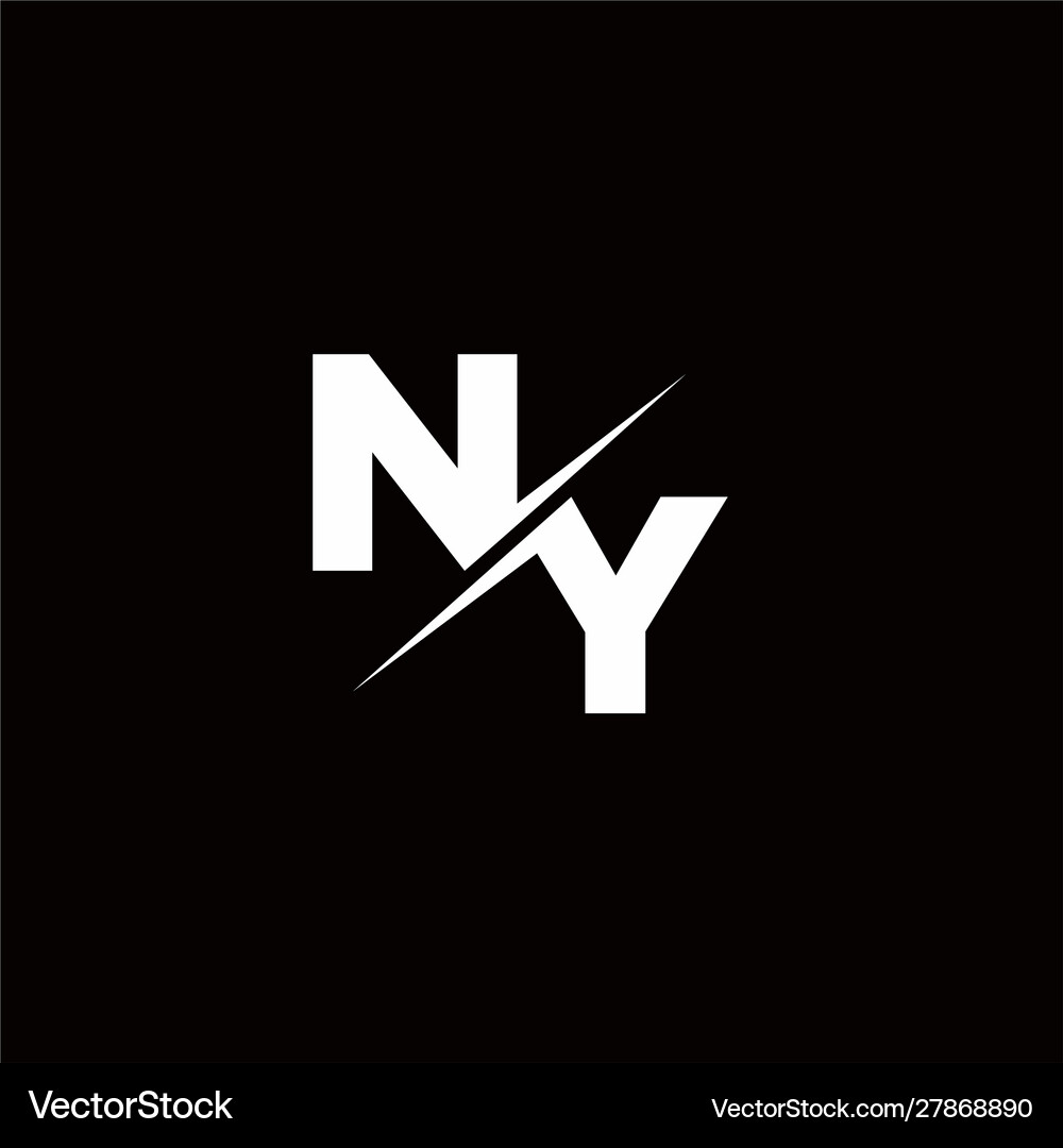 Ny logo letter monogram slash with modern logo Vector Image