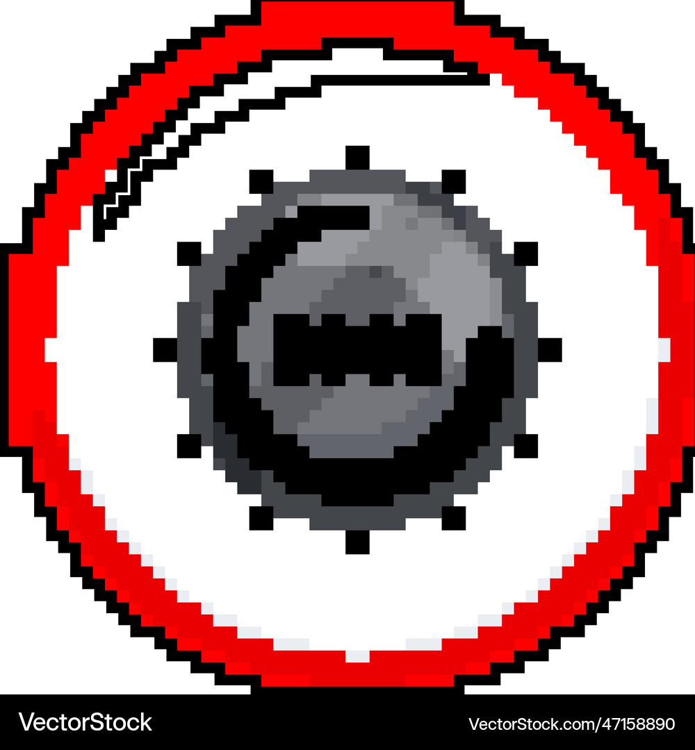 Time kitchen timer clock game pixel art Royalty Free Vector