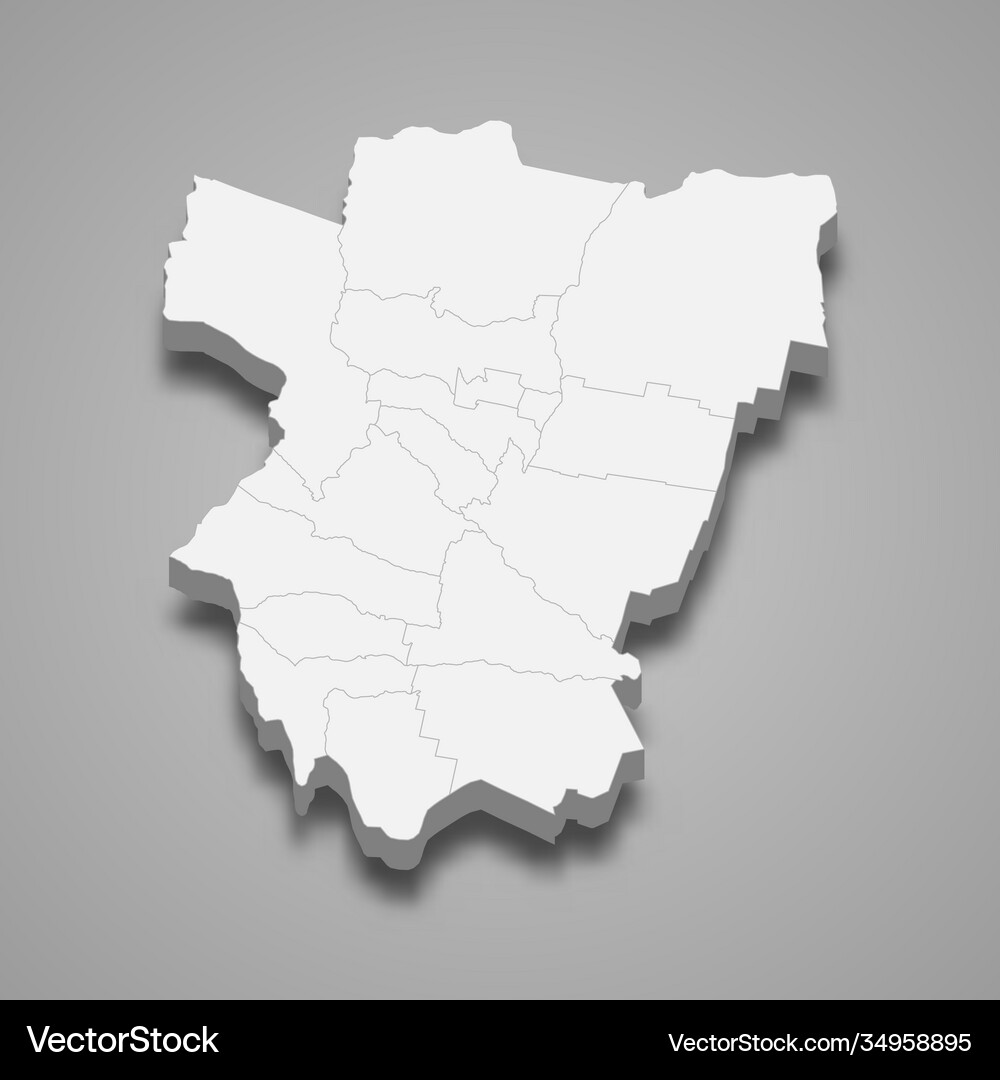 3d isometric map tucuman is a province Royalty Free Vector
