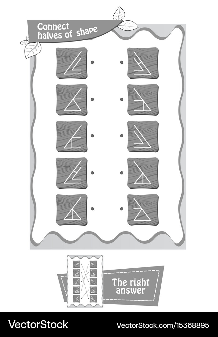 Connect halves of shape black Royalty Free Vector Image