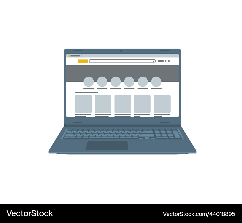 Laptop screen computer display flat cartoon Vector Image