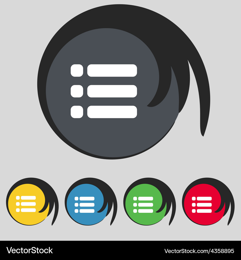 List menu content view options icon sign symbol Vector Image