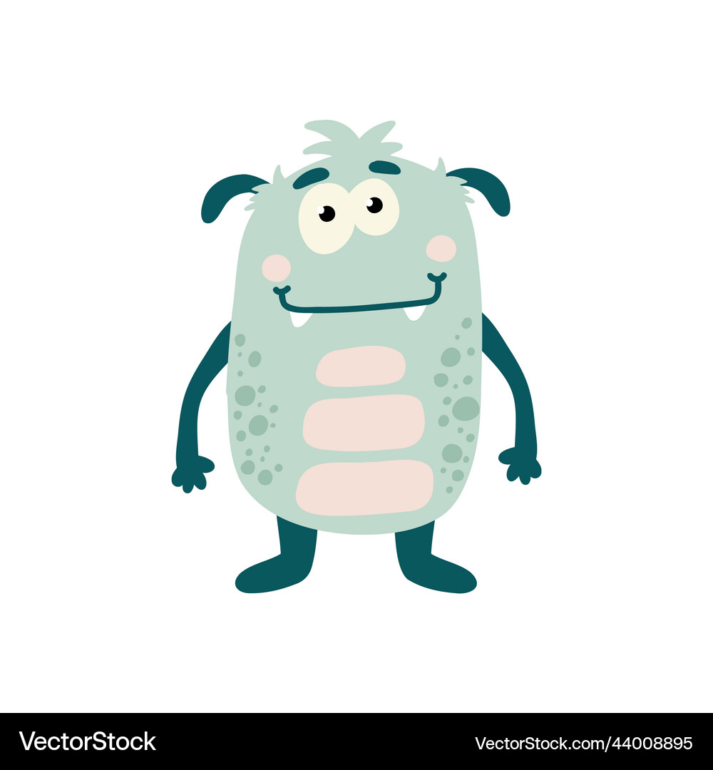 Monster print cartoon character design Royalty Free Vector