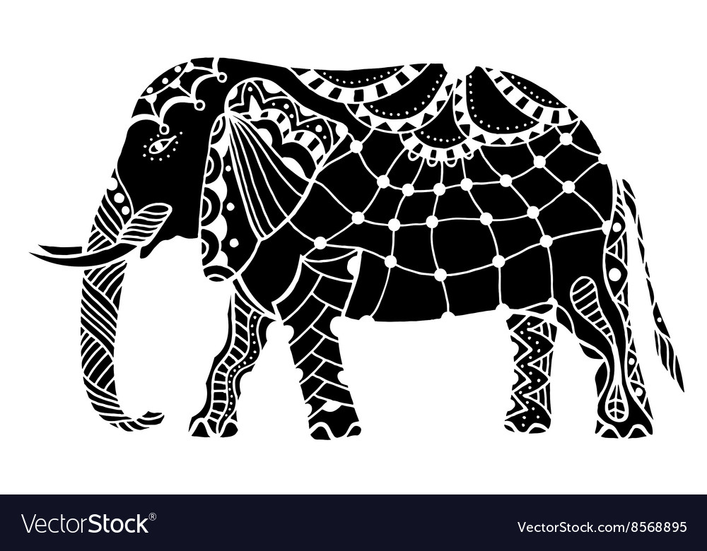 Pattern with elephant Royalty Free Vector Image