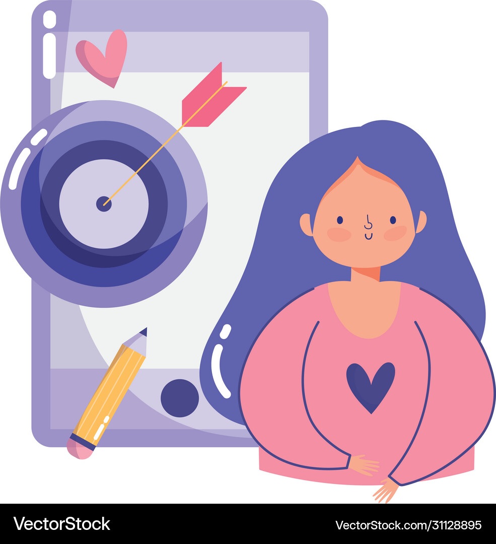 People creativity technology girl smartphone Vector Image