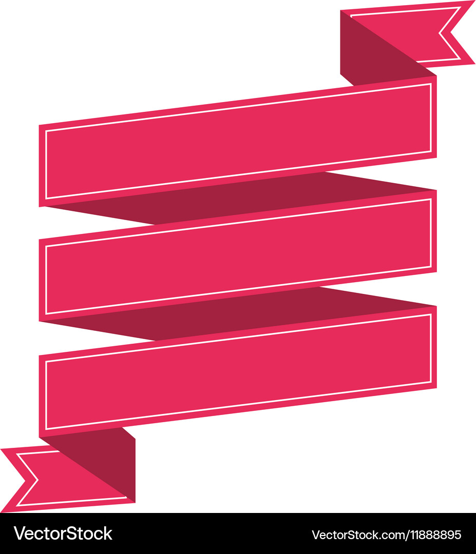 Ribbon banner pink design icon Royalty Free Vector Image