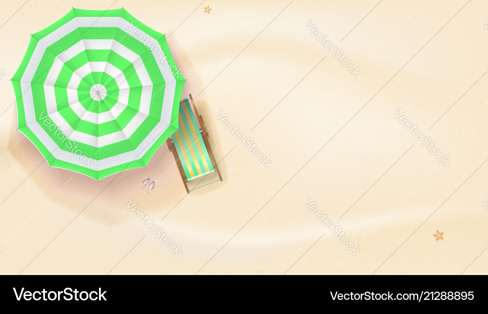 Sandy beach top view summer beach with sun Vector Image