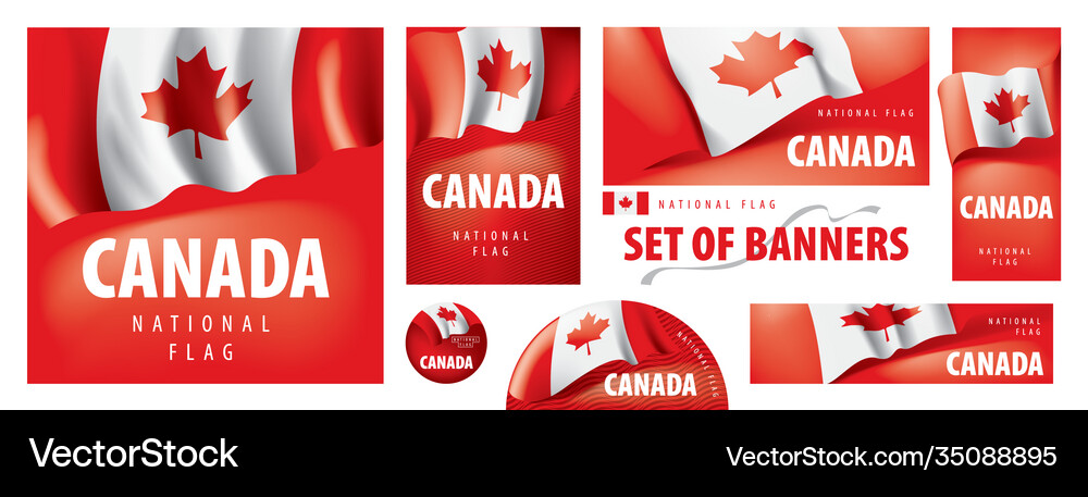 Set banners with national flag Royalty Free Vector Image