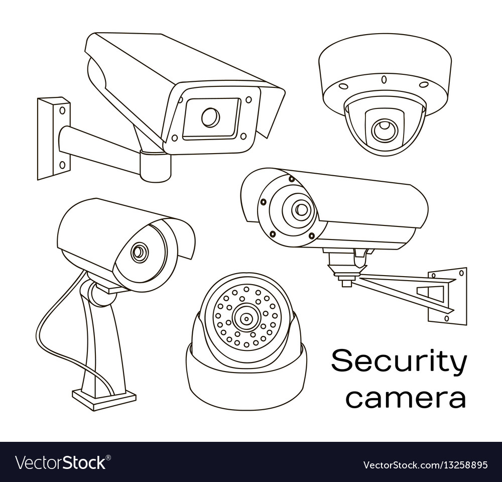 Set security camera Royalty Free Vector Image - VectorStock