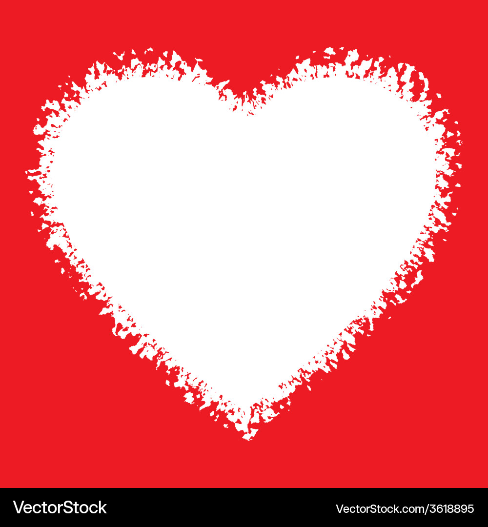 White hand drawn grunge heart Royalty Free Vector Image