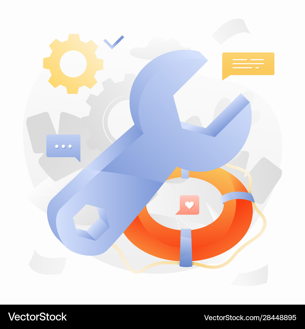 Wrench and lifesaver Royalty Free Vector Image