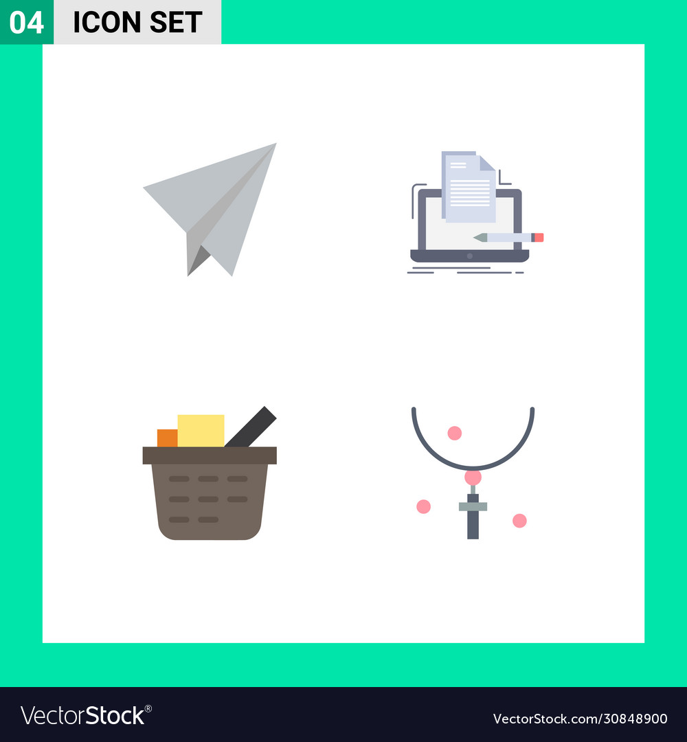 4 user interface flat icon pack modern signs Vector Image 4 user interface flat icon pack modern signs Vector Image