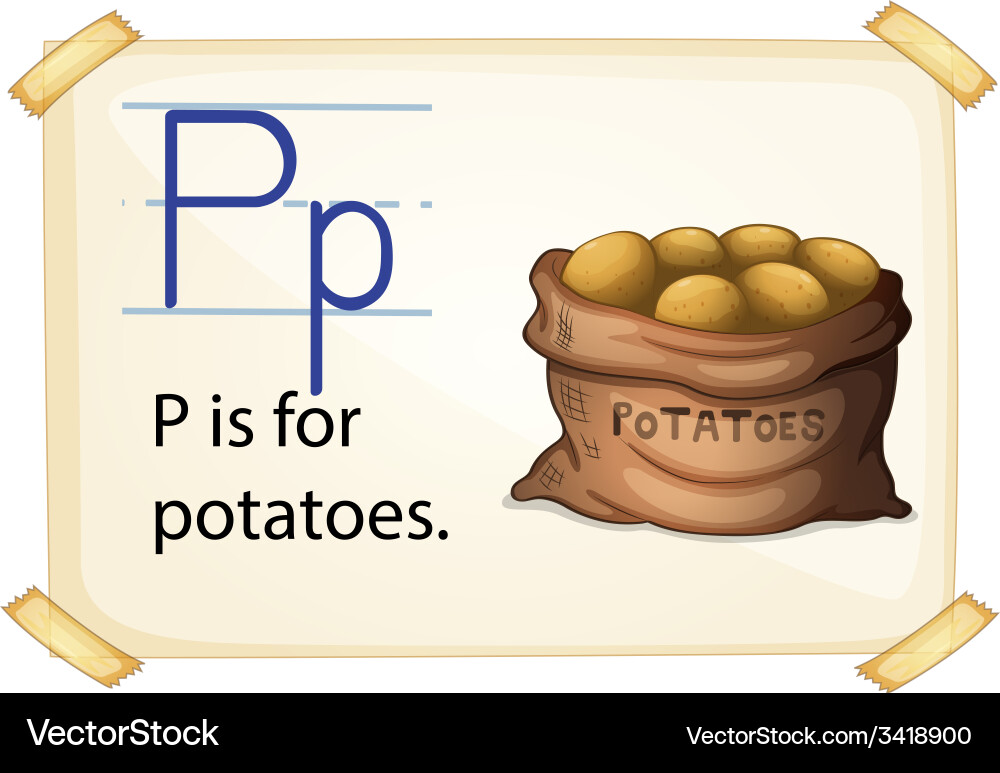 A letter P for potatoes Royalty Free Vector Image
