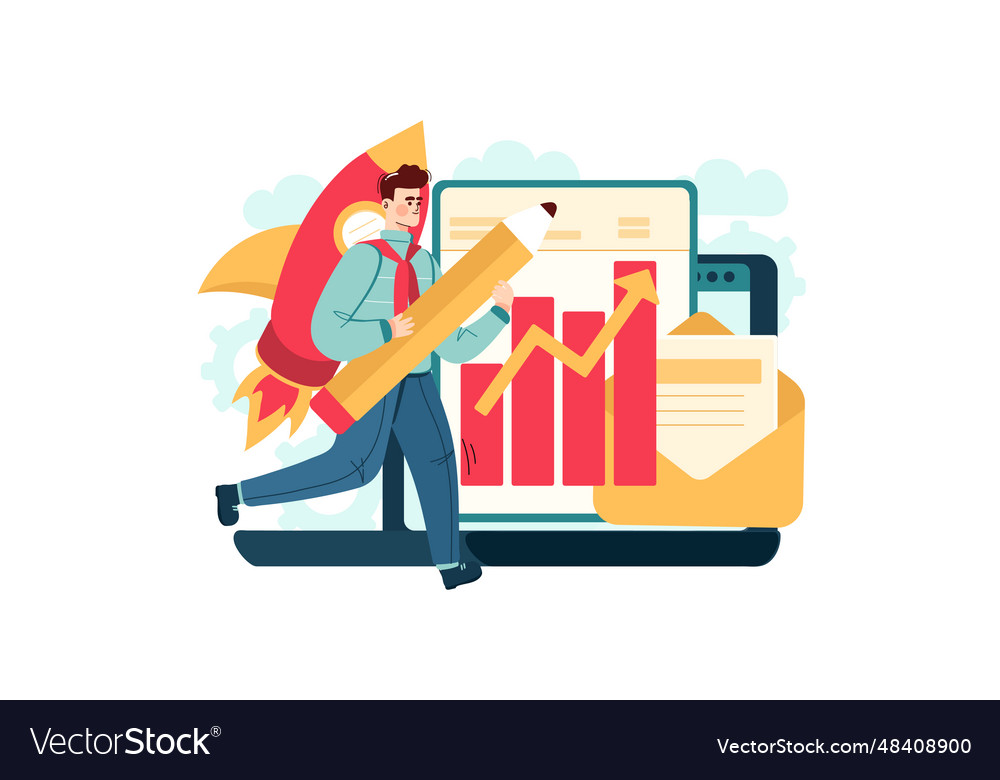 Business growth Royalty Free Vector Image - VectorStock