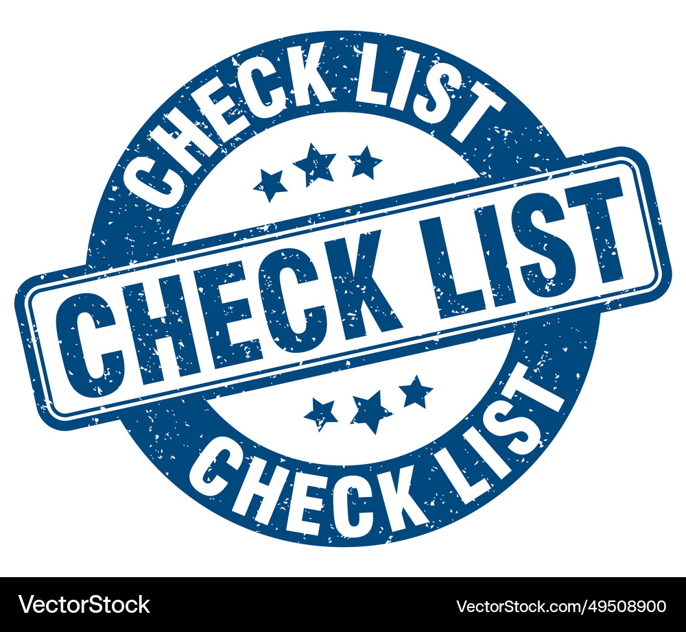 Check list stamp check list label round grunge Vector Image