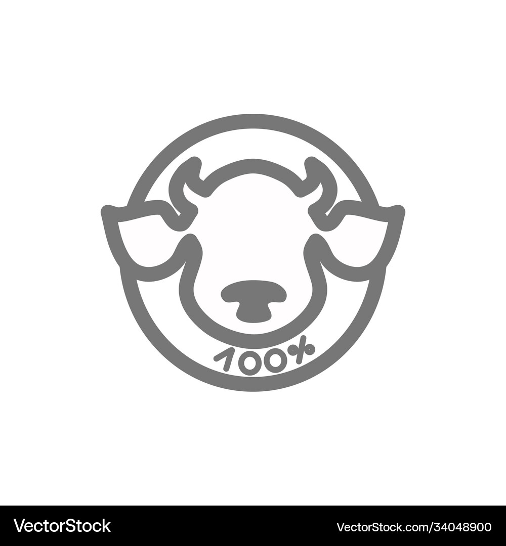 Cow logo on an isolated background Royalty Free Vector Image