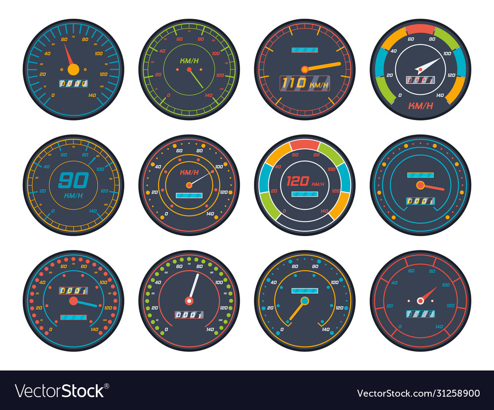 Engine speedometer icons Royalty Free Vector Image