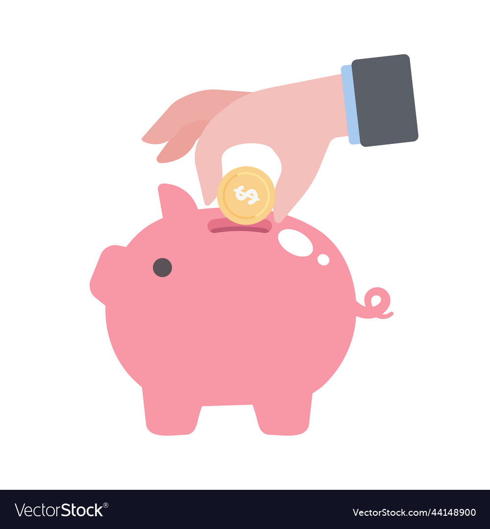 Financial piggy bank ideas for saving money Vector Image