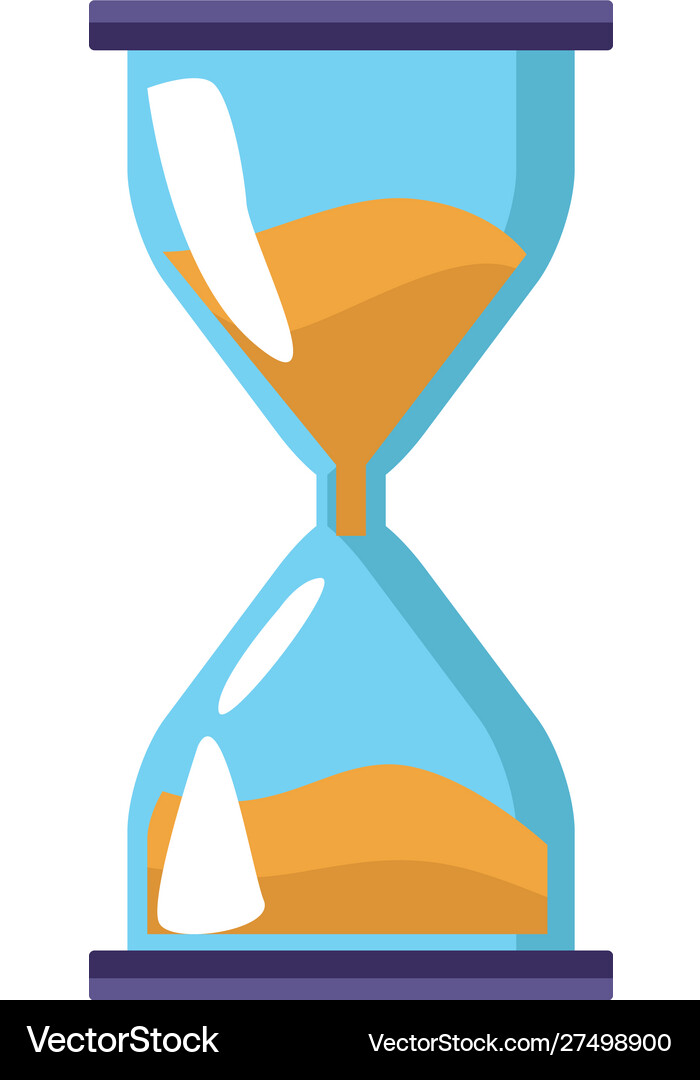 Hourglass icon flat colorful design Royalty Free Vector