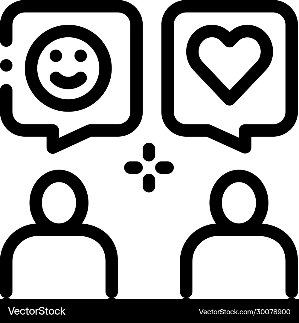 Human lovely talk icon outline Royalty Free Vector Image