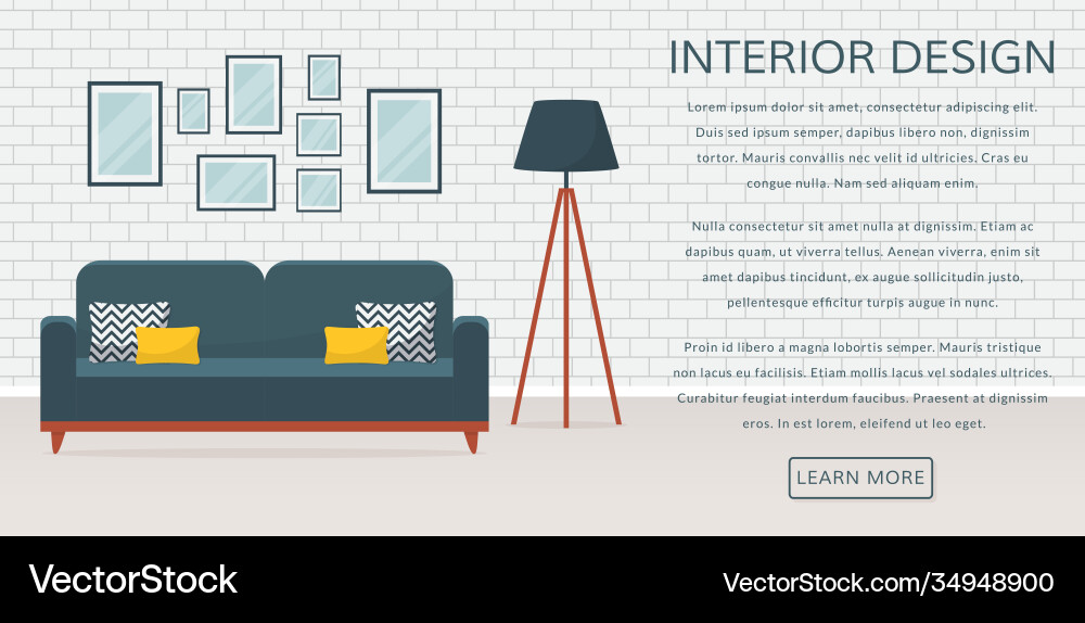 Interior living room banner Royalty Free Vector Image