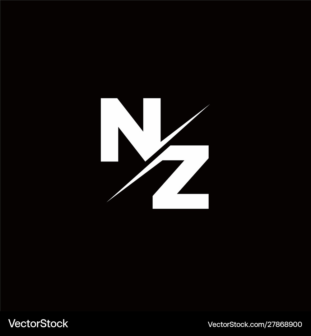 Nz logo letter monogram slash with modern Vector Image