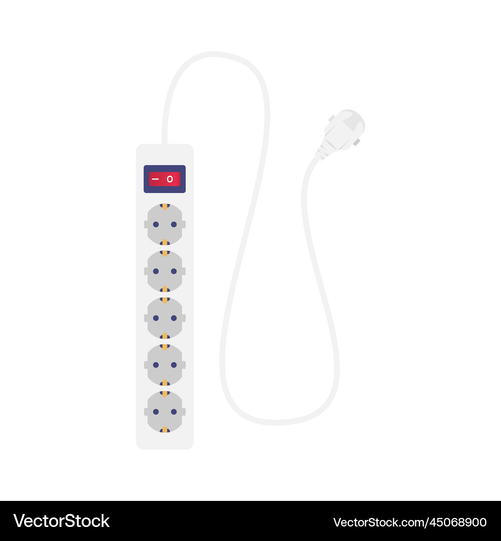 Power strip flat clean icon design element Vector Image