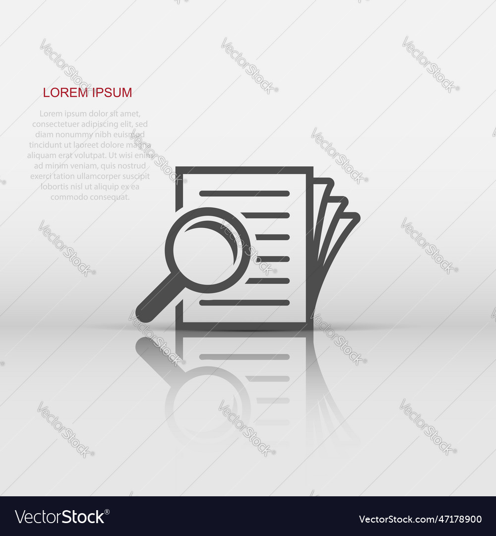 Scrutiny document plan icon in flat style review Vector Image Scrutiny document plan icon in flat style review Vector Image