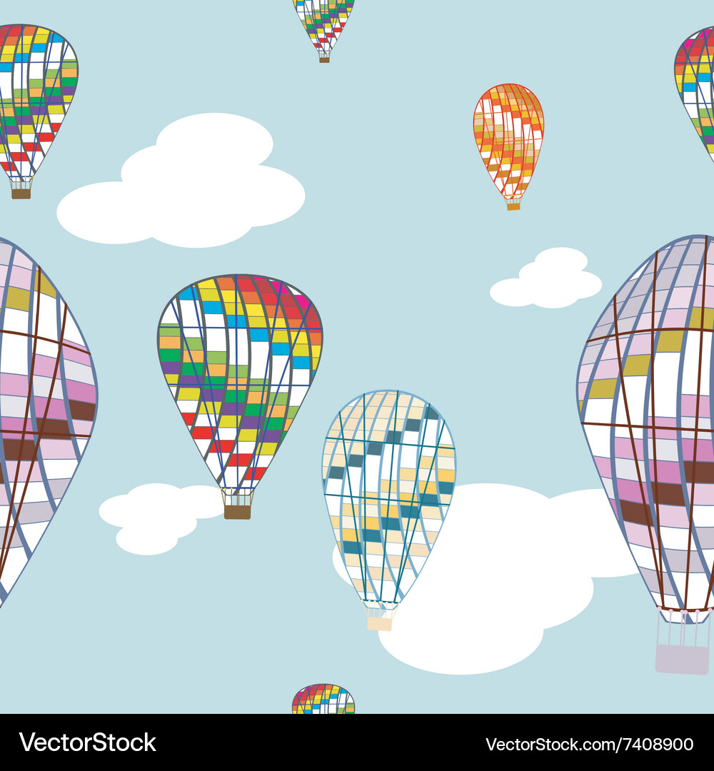 Seamless background with air balloon Royalty Free Vector