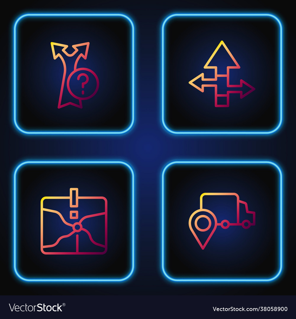 Set line delivery tracking intersection point Vector Image Set line delivery tracking intersection point Vector Image