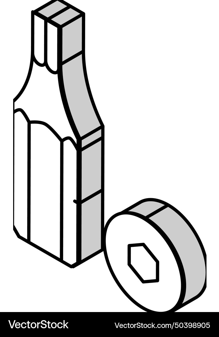 Allen wrench screwdriver bit isometric icon Vector Image