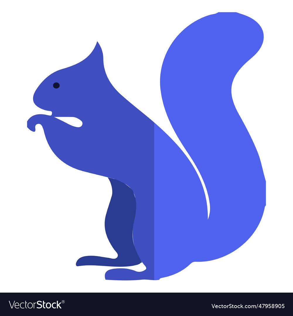 Blue squirrel flat Royalty Free Vector Image - VectorStock